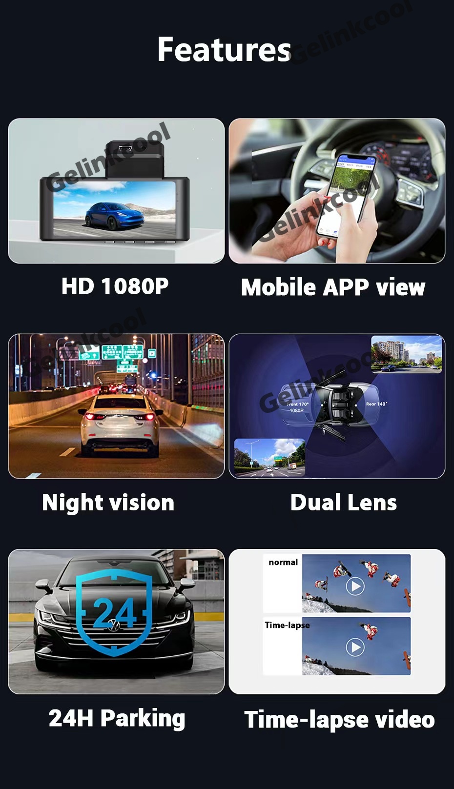 【Ship Within 24 Hours】SAFECAM V20 Pro Front Rear Cam Dual Cameras Full ...