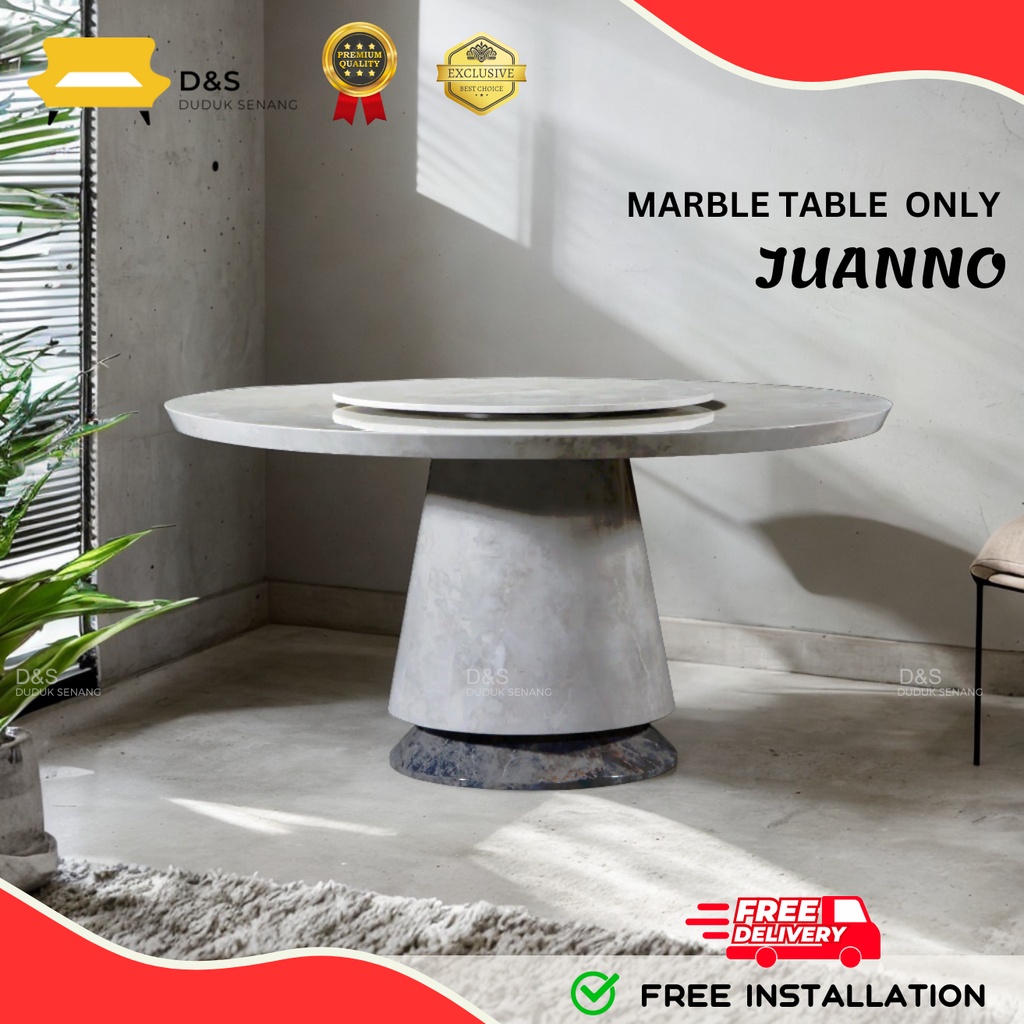 JUANNO Marble Table Only / Meja Marbel Sahaja (FREE REVOLVING TABLE ...