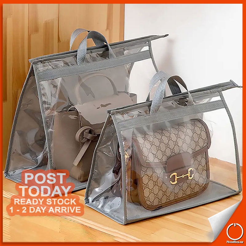 𝐌𝐎𝐈𝐒𝐓𝐔𝐑𝐄 𝐏𝐑𝐎𝐎𝐅 Transparent PVC Handbag Storage Bag Dust Cover Dustproof ...