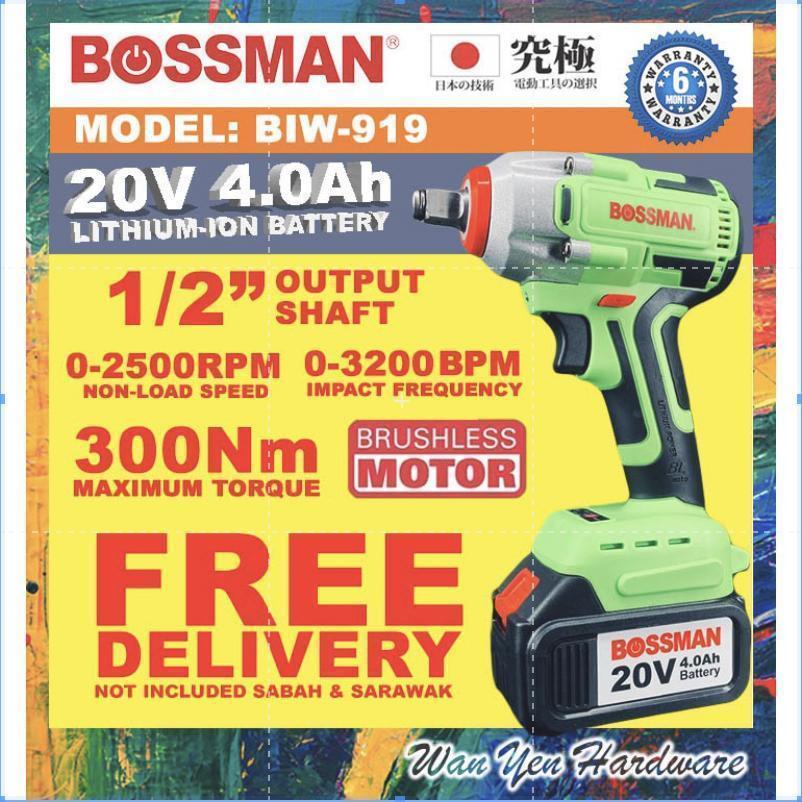 COMBO Set - Bossman BIW919 Cordless Impact Wrench + GS King Tools ...
