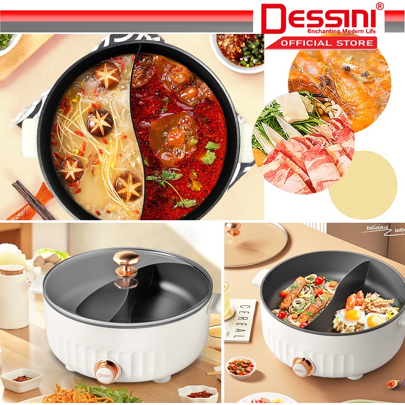 DESSINI ITALY Electric Cooker Hot Pot Steamboat Non Stick Casserole ...