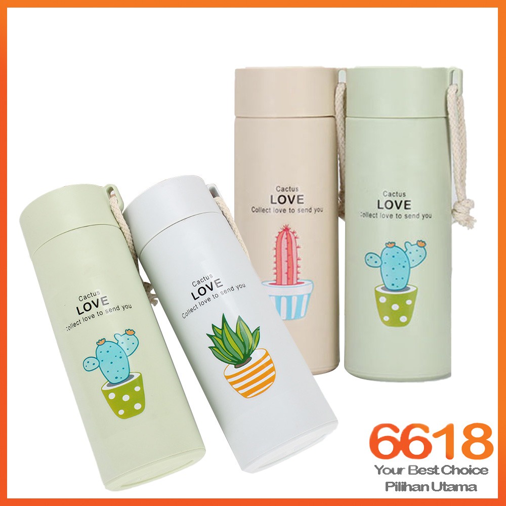 [450ml] Kaktus Botol Minum Botol Air Kaca Kalis Bocor Glass Drinking ...