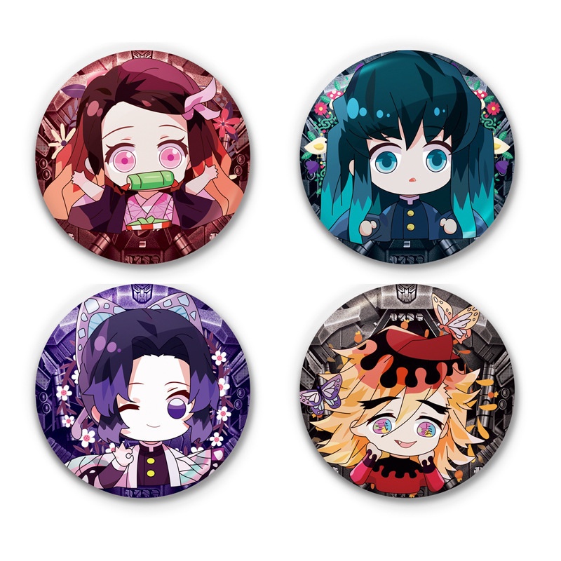 58mm Cute Anime Demon Slayer Badges Tanjirou Nezuko Kyoujurou Round ...