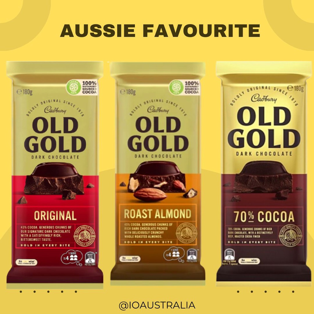 Cadbury Australia Old Gold Dark Chocolate Block 180g | Shopee Malaysia