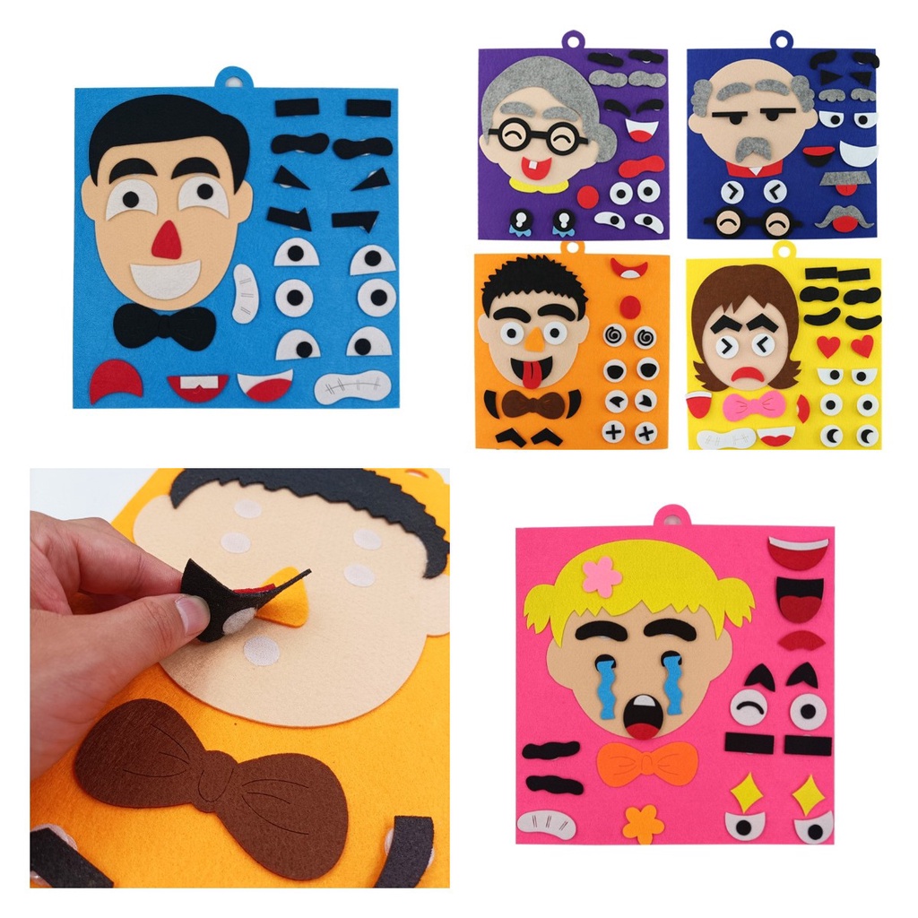 Changing Facial Feature Puzzle Kit For Early Childhood Non-woven ...