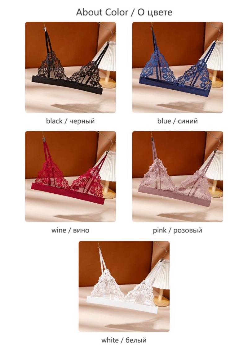 ZXYOUPING 3pcs Sexy Bra for Women Hollow Out Transparent Lace Non ...