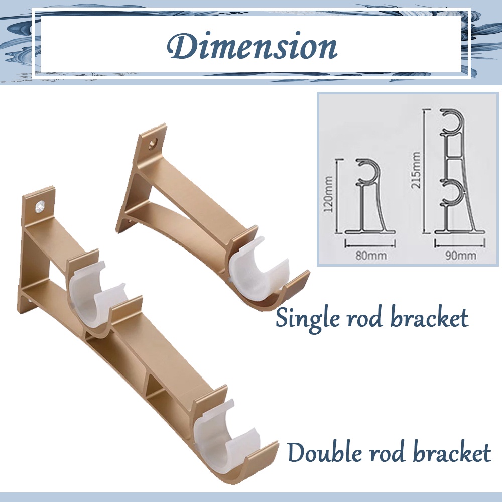 [FULL SET | SINGLE ROD] Aluminium Window Curtain Rod With End Rod ...