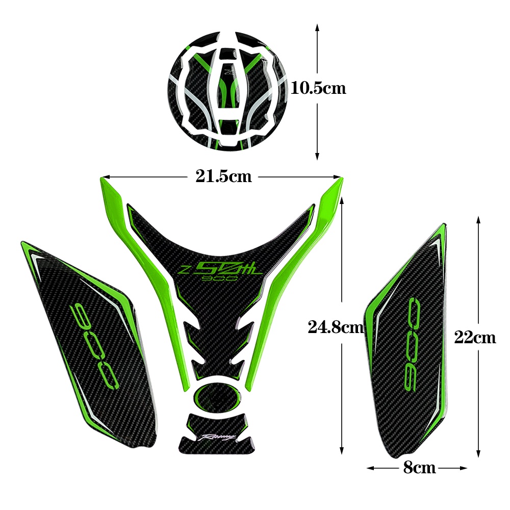 Kawasaki Z900 Z 900 50TH 3D Motorcycle Carbon Fiber Fuel Tank Sticker ...