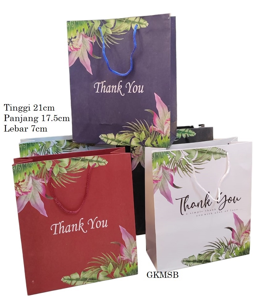 100PCS Paper Bag Goodies Bag Printed Bunga Lili size 21cmx17.5cmx7cm ...