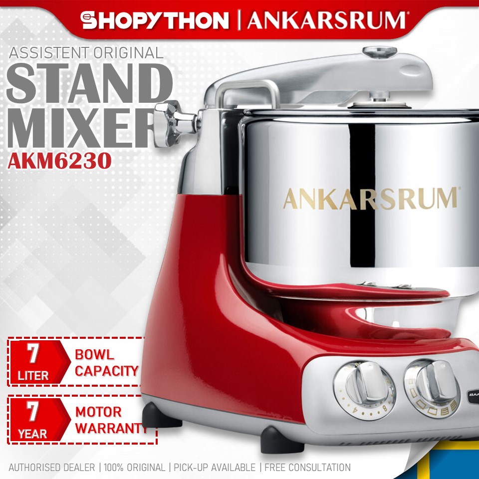 ANKARSRUM Assistent Original Mixer AKM6230 (Red) 7.0L 1500w Sweden ...