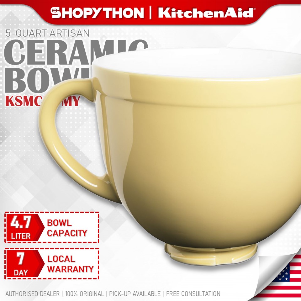 KITCHENAID 5-Quart Ceramic Bowl KSMCB5MY - Majestic Yellow (4.7L ...