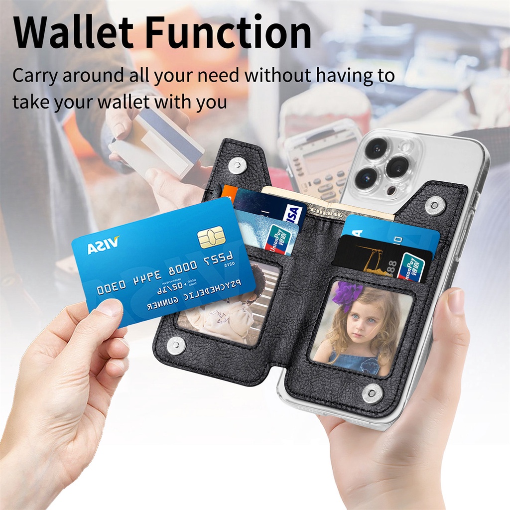 New Mobile Phone Card Bag Left and Right Flip Multiple Card Holder ...