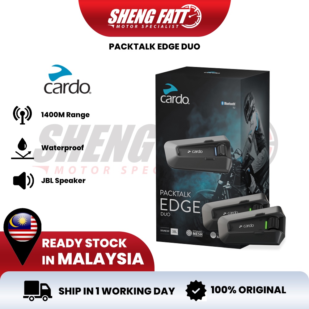 CARDO Packtalk Edge Duo Intercom Communication System Duo Pack ...
