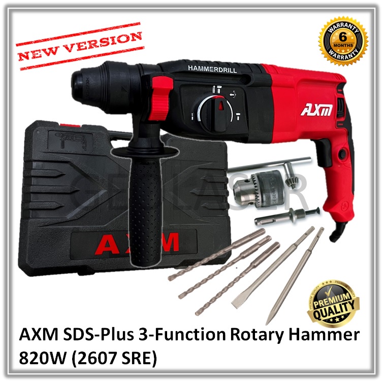 AXM 2607-SRE 26mm 800w Powerful Rotary Hammer Drill with Free ...