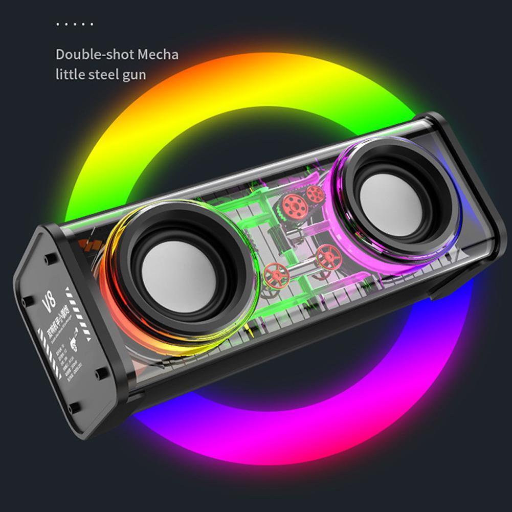 BYZ V08 10W Transparent Mech Bluetooth Speaker w RGB Breathing Light ...