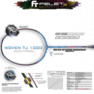 FELET TJ-1000 (POWER/CONTROL/SPEED) Badminton Racquet 4u Racket ...