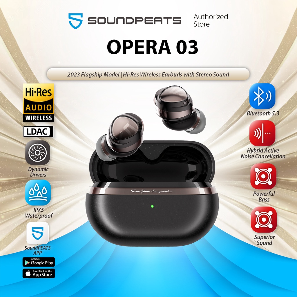SoundPEATS Opera 03 Hi-Res Bluetooth 5.3 Wireless Earbuds with Hi-Fi ...