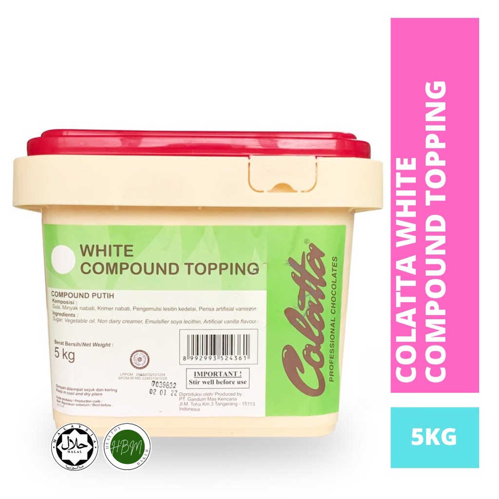 Colatta White Chocolate Topping 5kg / Donat Deco Donute Dip Bomboloni ...