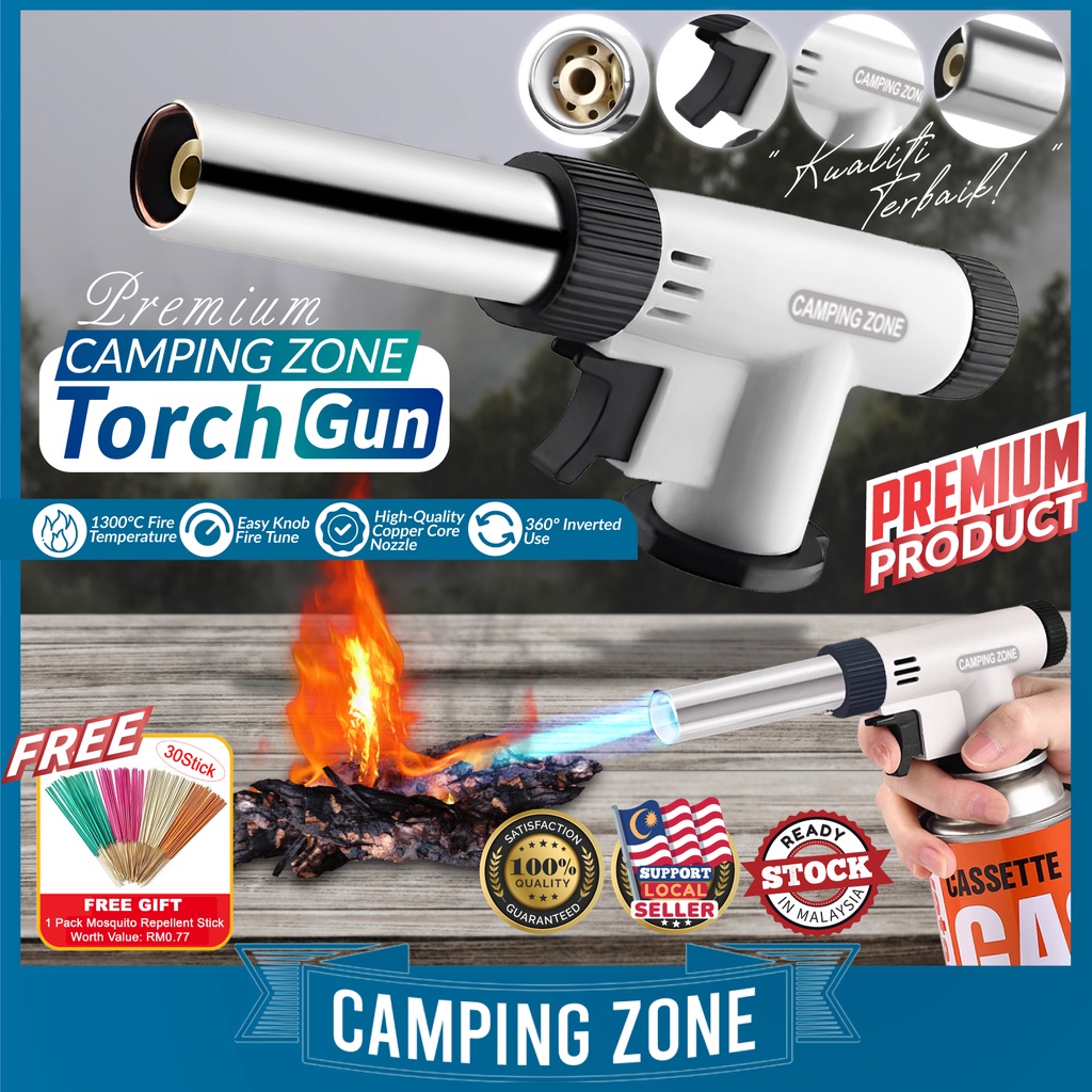 CAMPING ZONE PREMIUM Torch Gun Flame Welding Flamethrower Gas Fire ...