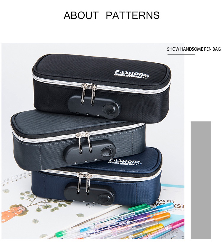 Large-Capacity Pencil Case Password Lock Pen Box Portable Organizer Box ...