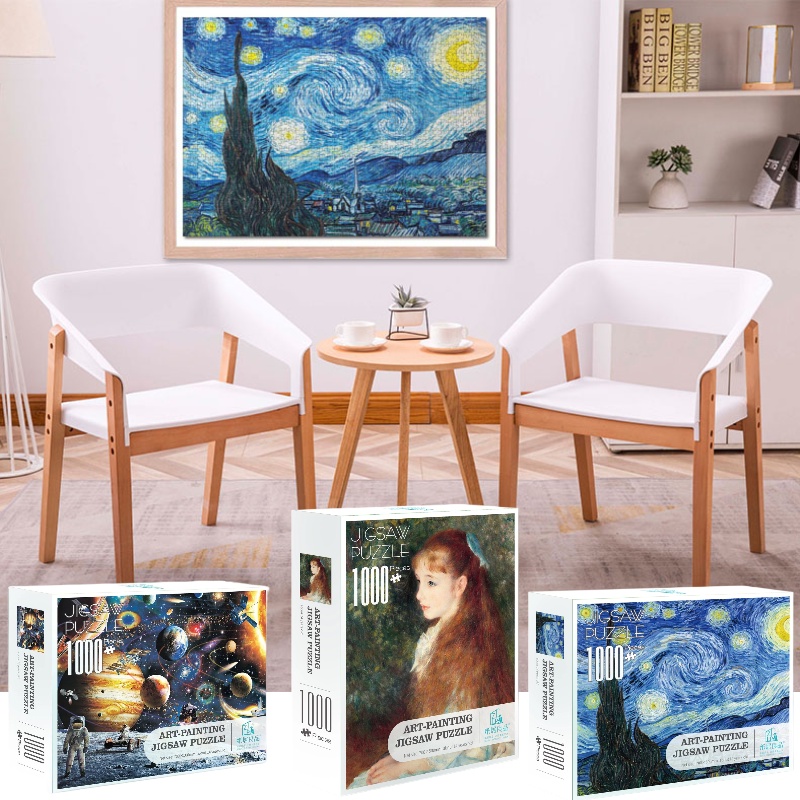 Premium 1000-piece Quality Jigsaw Puzzle With Famous Paintings Soothing ...