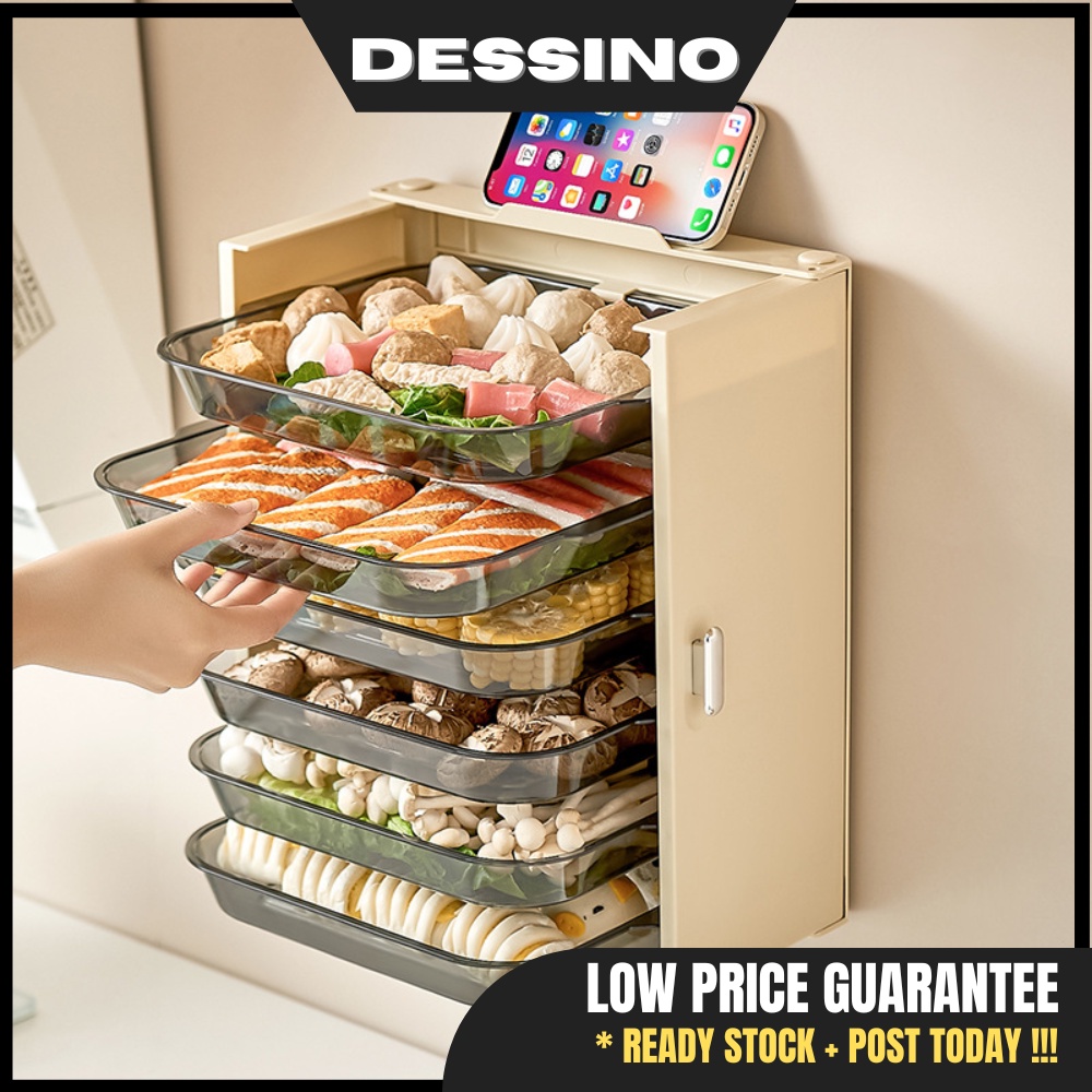 DESSINO 6 Layer Tray Kitchen Wall Holder Multilayer Storage Kitchen ...
