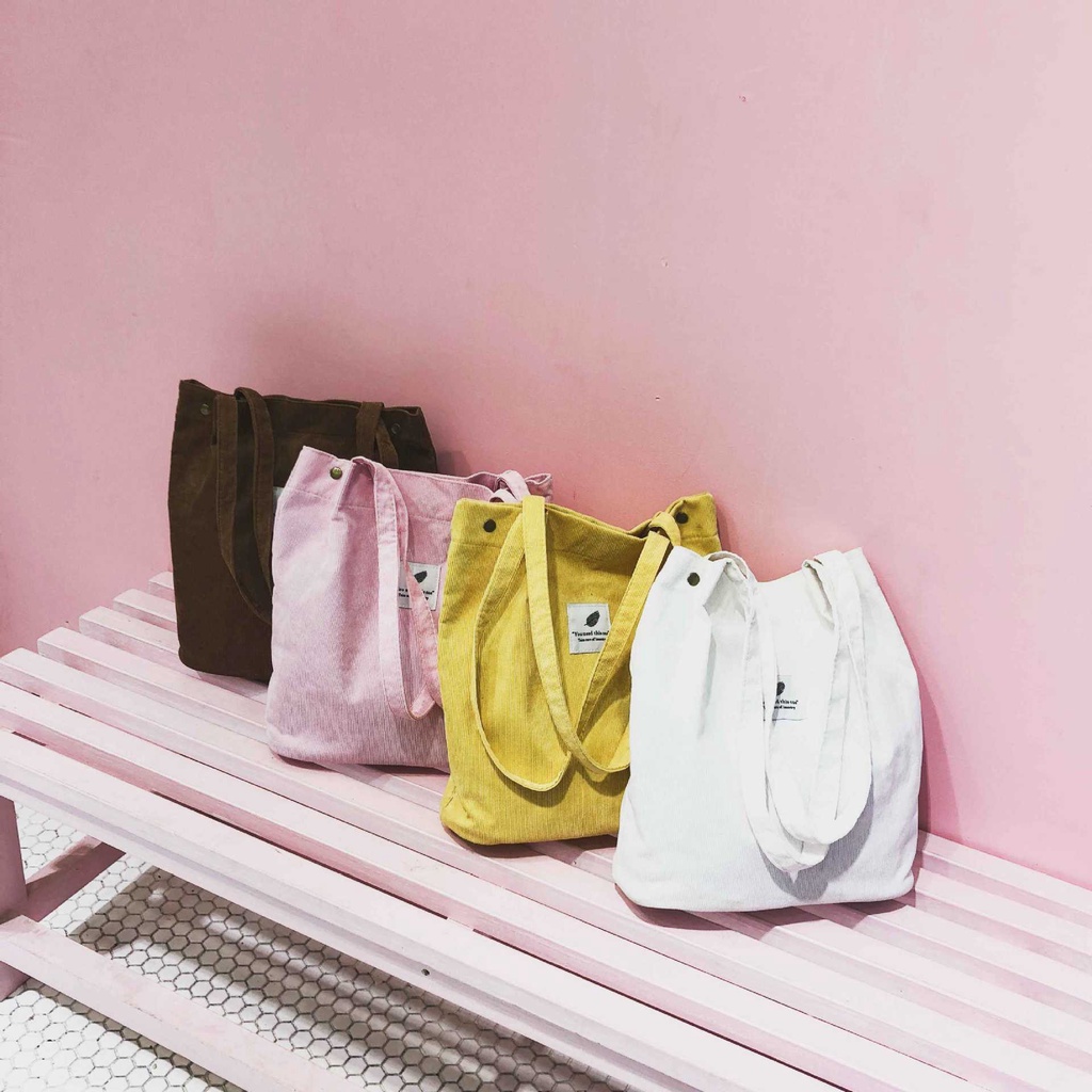 TC BW-079 Simple & Plain Fabric Big Capacity Canvas Tote Bag | Shopee ...