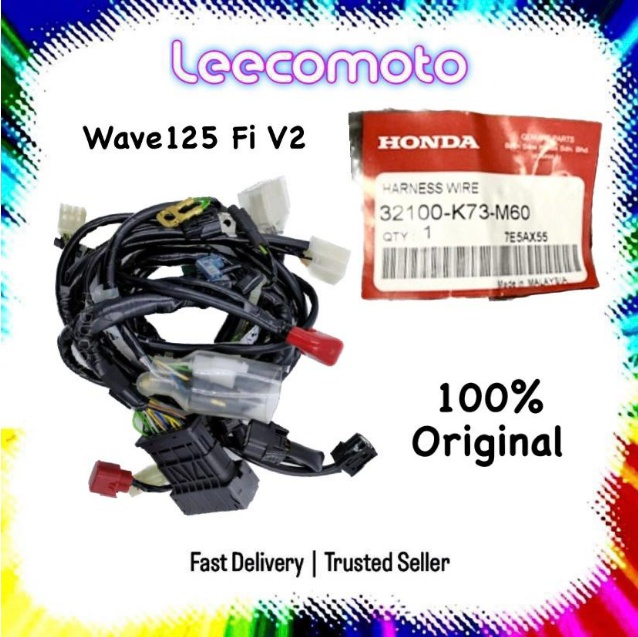 Wave 125i V2 Wave125 i Fi V2 Harness Body Wiring Set Local & Original 32100-K73-M60 Wire Wayar ...