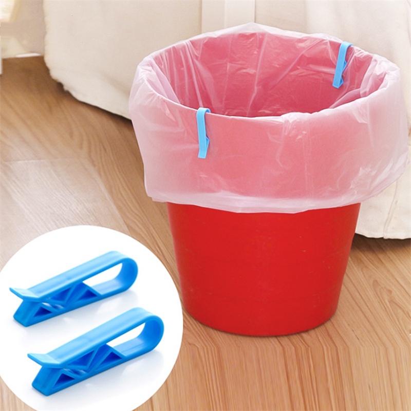 10Pcs / Plastic Kitchen Garbage Bin Clip / Washroom Trash Can Bag Clips ...
