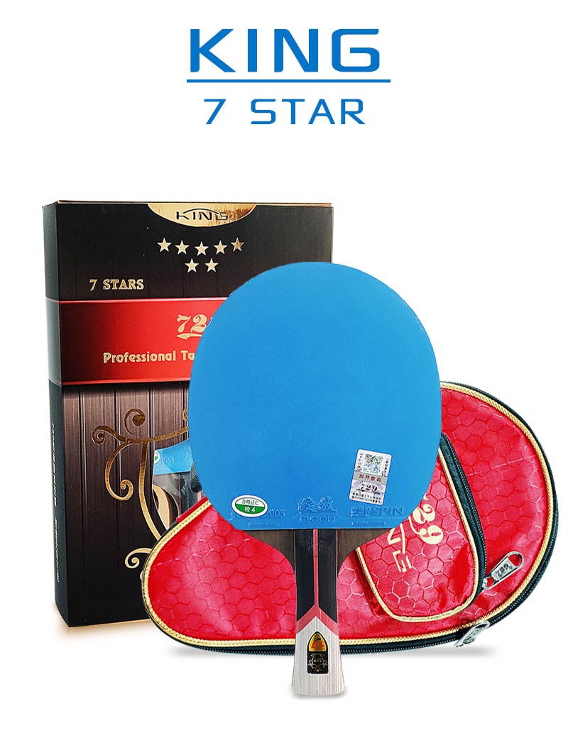 729 King 6/7 Star Table Tennis Racket Brand New Blue Rubber Sticky Ping Pong Racket Paddle ...