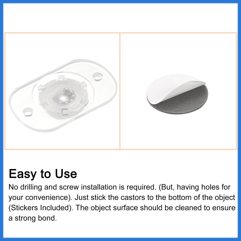 【i.Rumah】4pcs Self-adhesive 360º Rotating Wheels Mini Swivel Casters ...