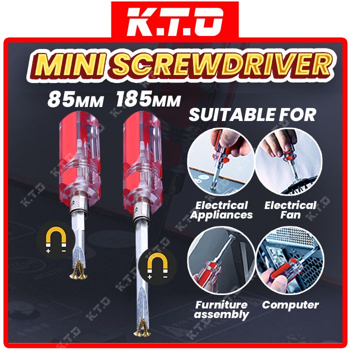 85MM / 185MM Two Way Adjustable Mini Screwdriver Multipurpose Magnetic ...