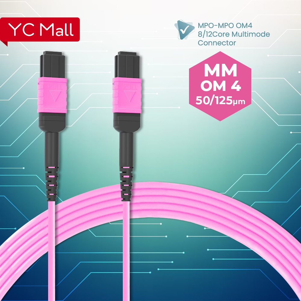 MPO to MPO Female OM4 100GB 8 And 12 Cores Multimode Fiber Optic Trunk ...
