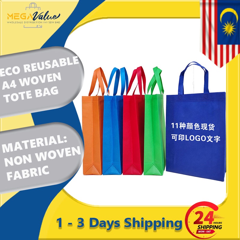 READY STOCK | Eco Friendly Reusable A4 Non Woven Bag Shopping Bag Tote ...