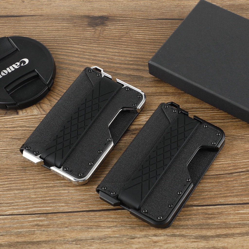 US Outdoors Metal Wallet Rfid Credit Card Holder Mens Wallets Leather ...