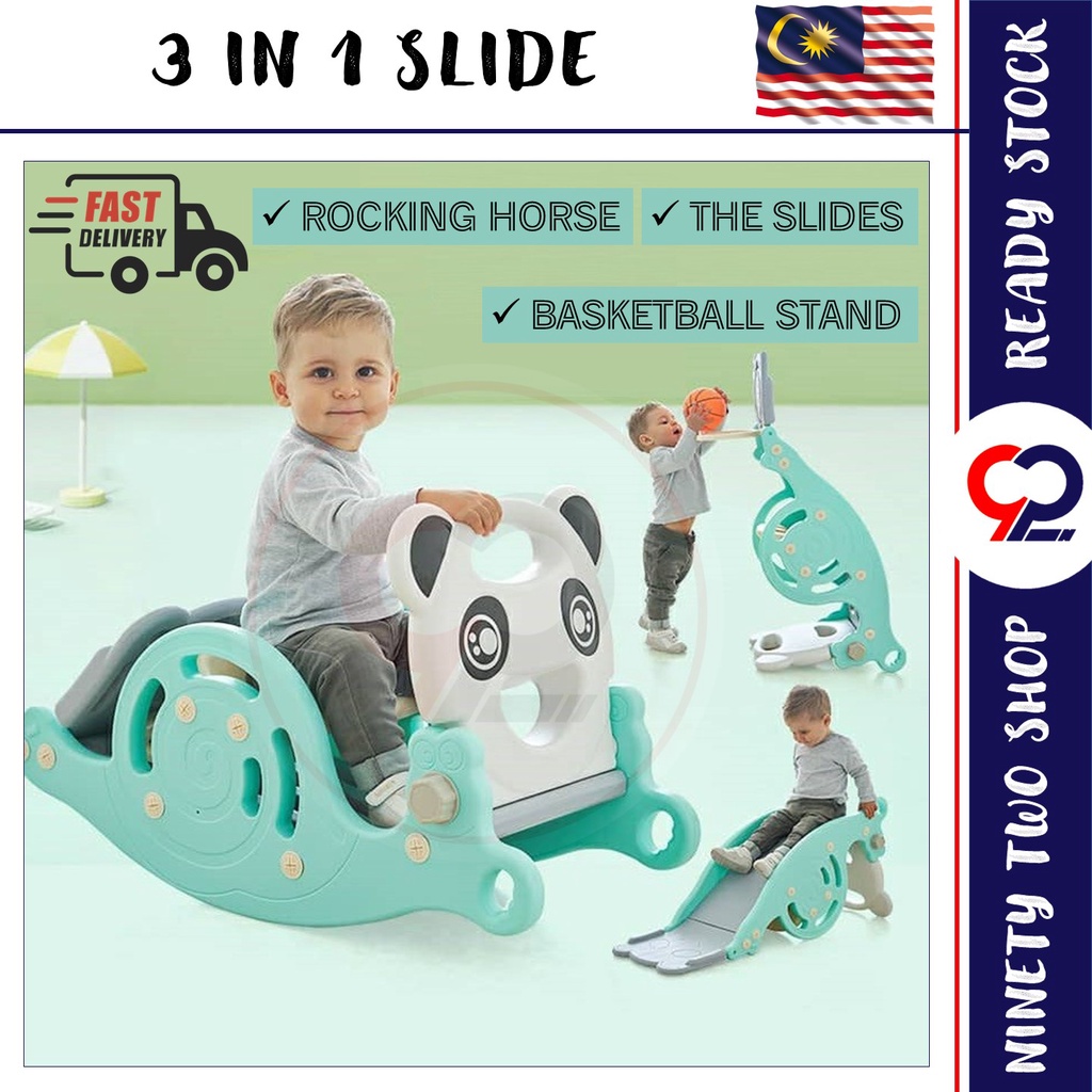 3 in 1 Gelongsor Set Playground Kids Indoor Outdoor Baby Children ...