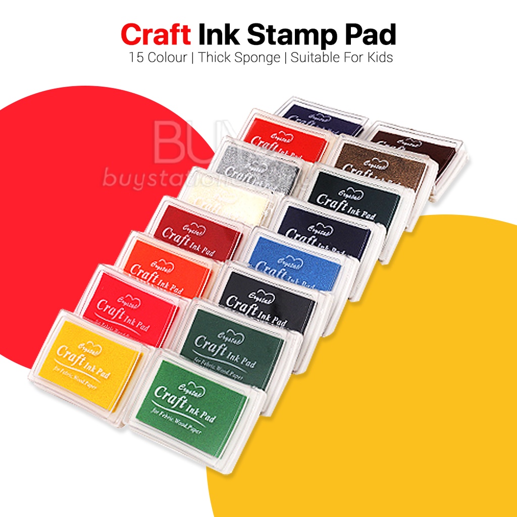 15 Colors Craft Ink pad Rubber Stamp Oil Based Stamp Chop Children JA05 ...