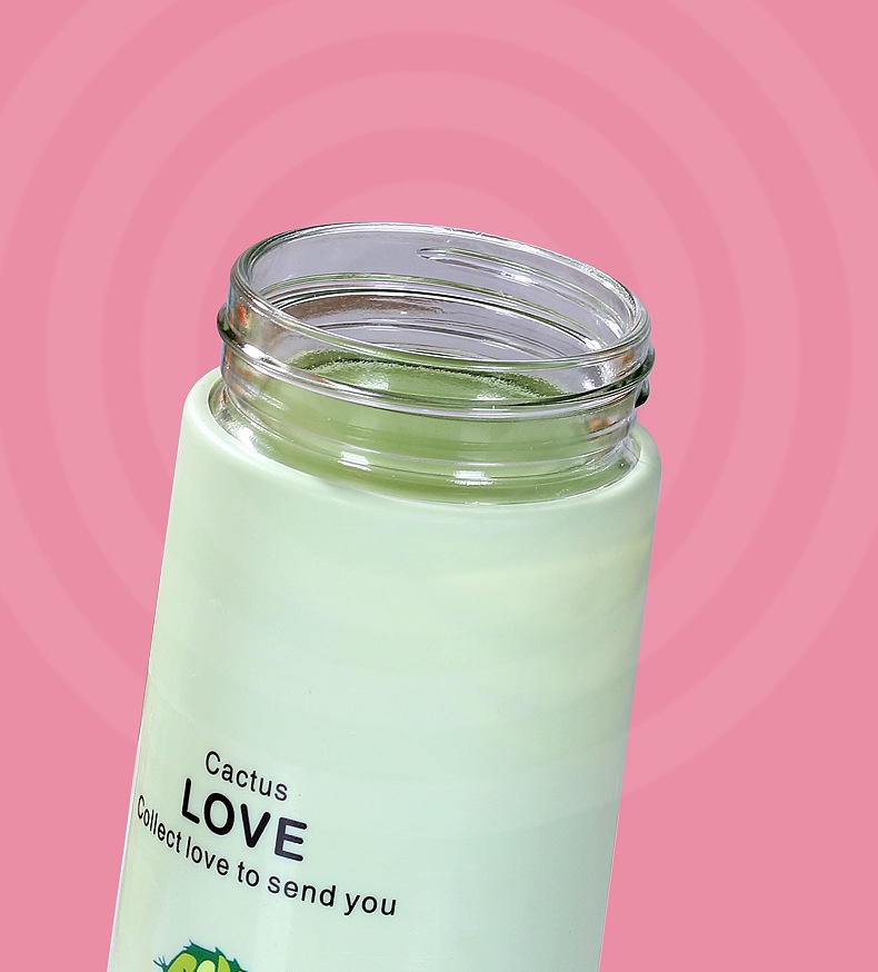 [450ml] Kaktus Botol Minum Botol Air Kaca Kalis Bocor Glass Drinking ...