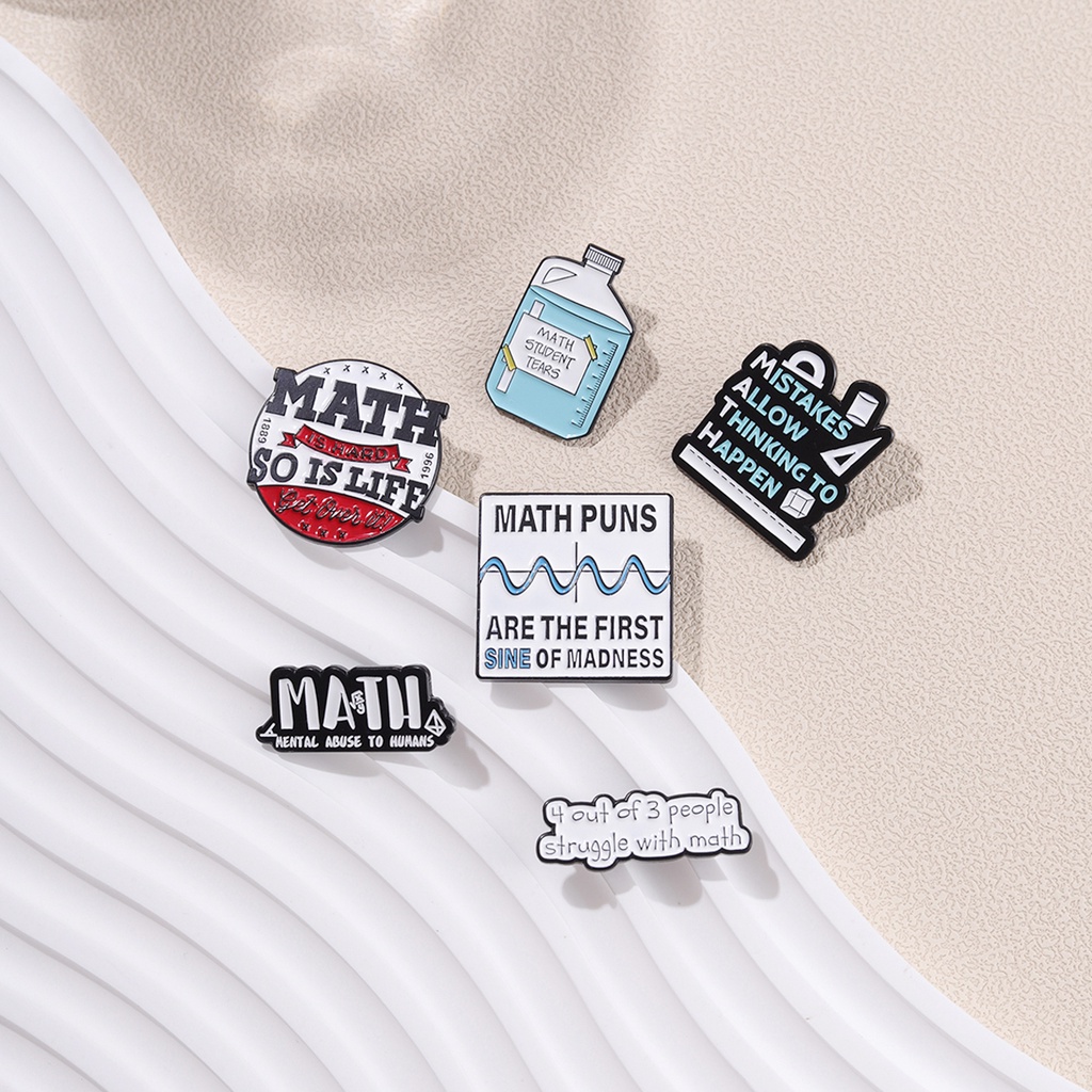 Creative English Enamel Lapel Pin Mathematics Discipline Metal Brooch ...