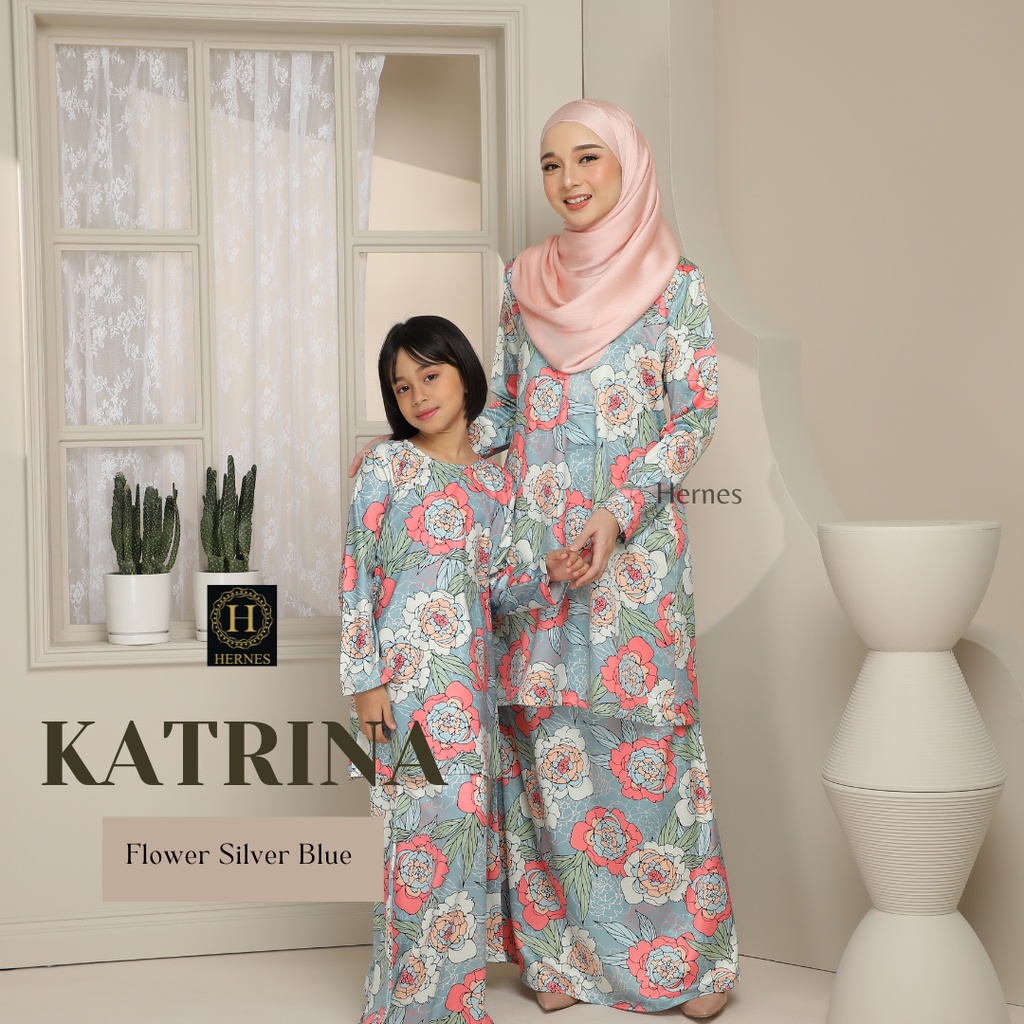 HERNES BAJU KURUNG MODEN KATRINA BAJU RAYA 2025 BAJU SEDONDON ANAK MAK ...