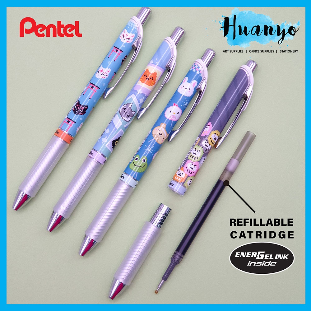 [Limited Edition Japan Pixel Art] Pentel Energel Kawaii +6 Retractable ...