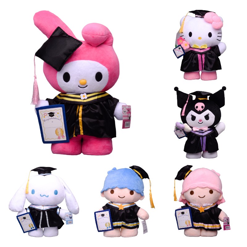 35cm New Sanrio Kuromi Melody Graduation Plush Toy Cute Stuffed Doll ...
