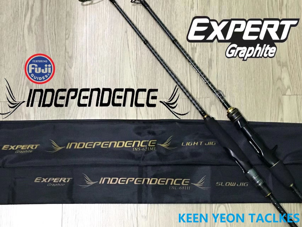EXPERT GRAPHITE INDEPENDENCE SPINNING / BAITCASTING JIGGING ROD ...