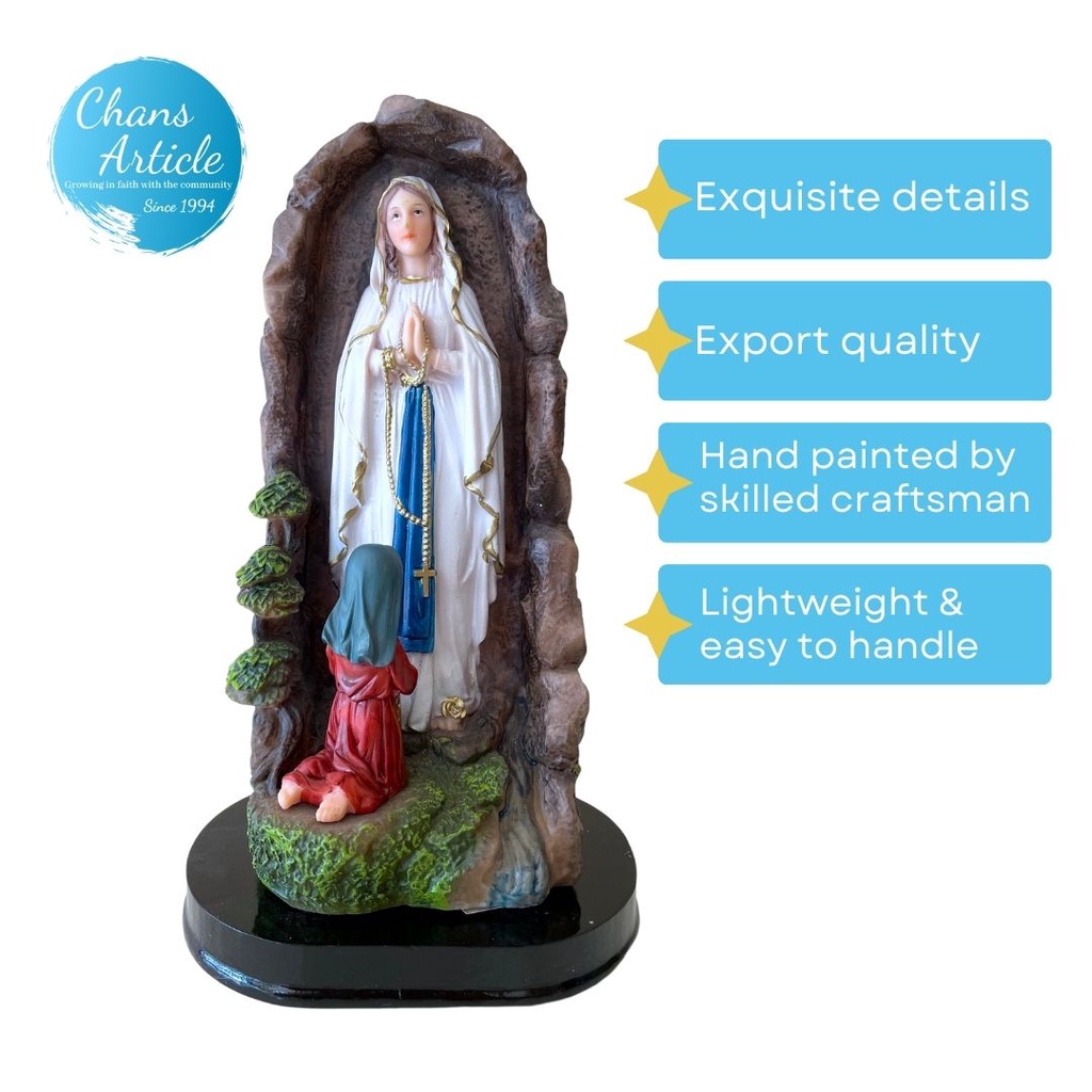 Our Lady of Loudes Statue with Grotto 21cm Altar Statue High Quality ...