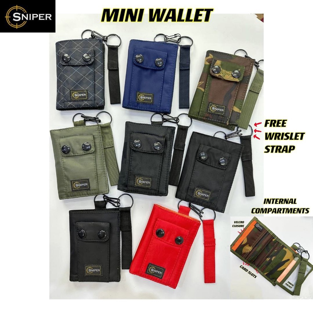SP057) [SCENTED] HIGH QUALITY SNIPER SHORT WALLET VELCRO FOLD WALLET WITH CARD HOLDER + FREE ...