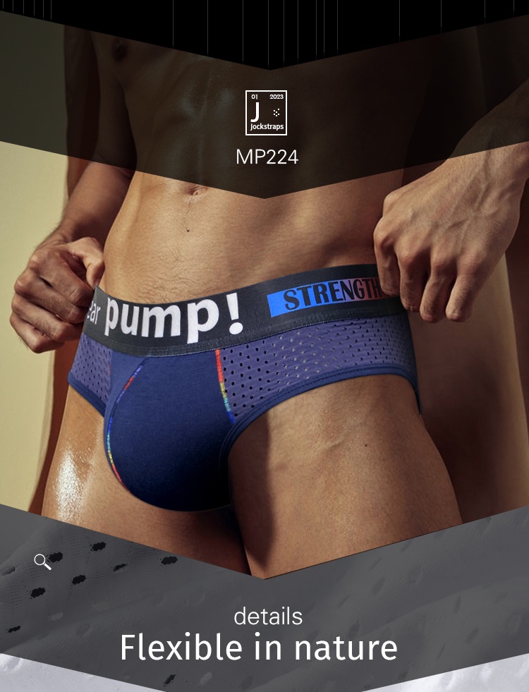 PUMP Men Underwear Mesh Seamless Quick Dry Men Briefs Slip Hip Men Underpants Fashion Mens ...