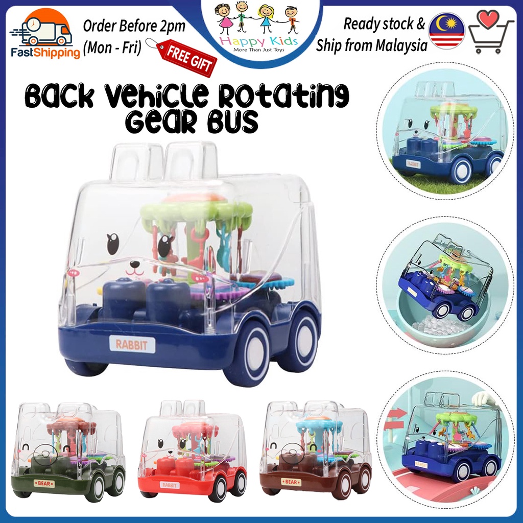 [Happy Kids] Inertia Transparent Pull Back Vehicle Mechanical Car ...