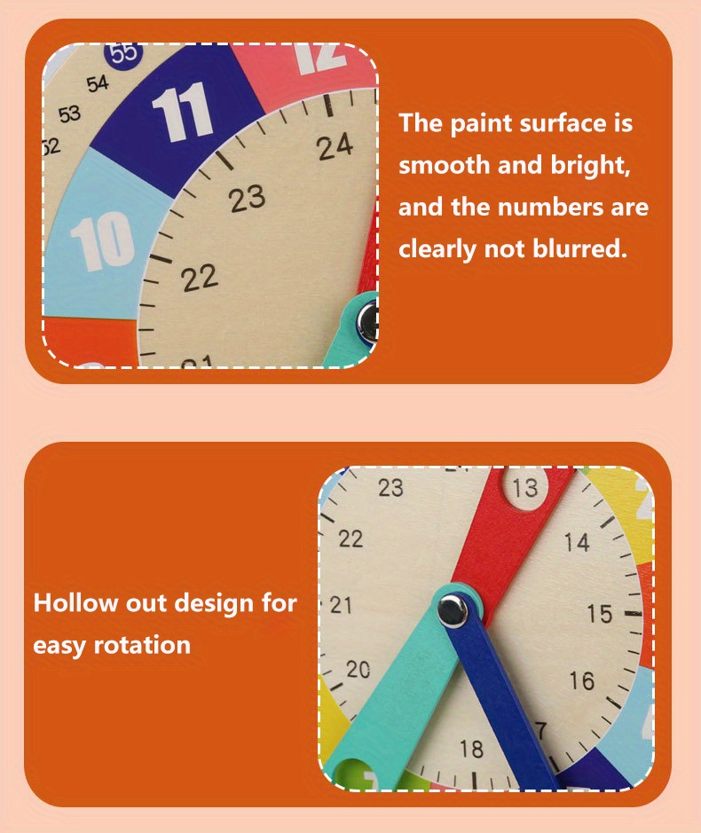 1 Set Clock Toy Card Matching Game Montessori Learning Clocks ...