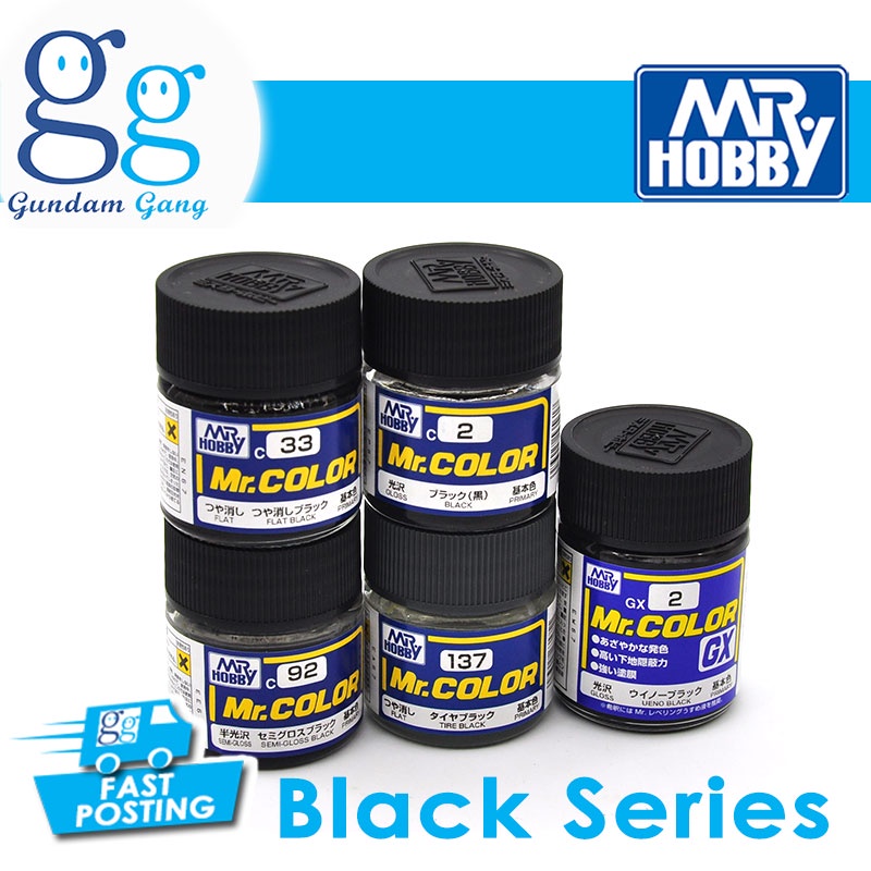 Mr. Color Paint Black Series C2 C33 C92 C137 GX2 10ml 18ml Acylic Paint ...