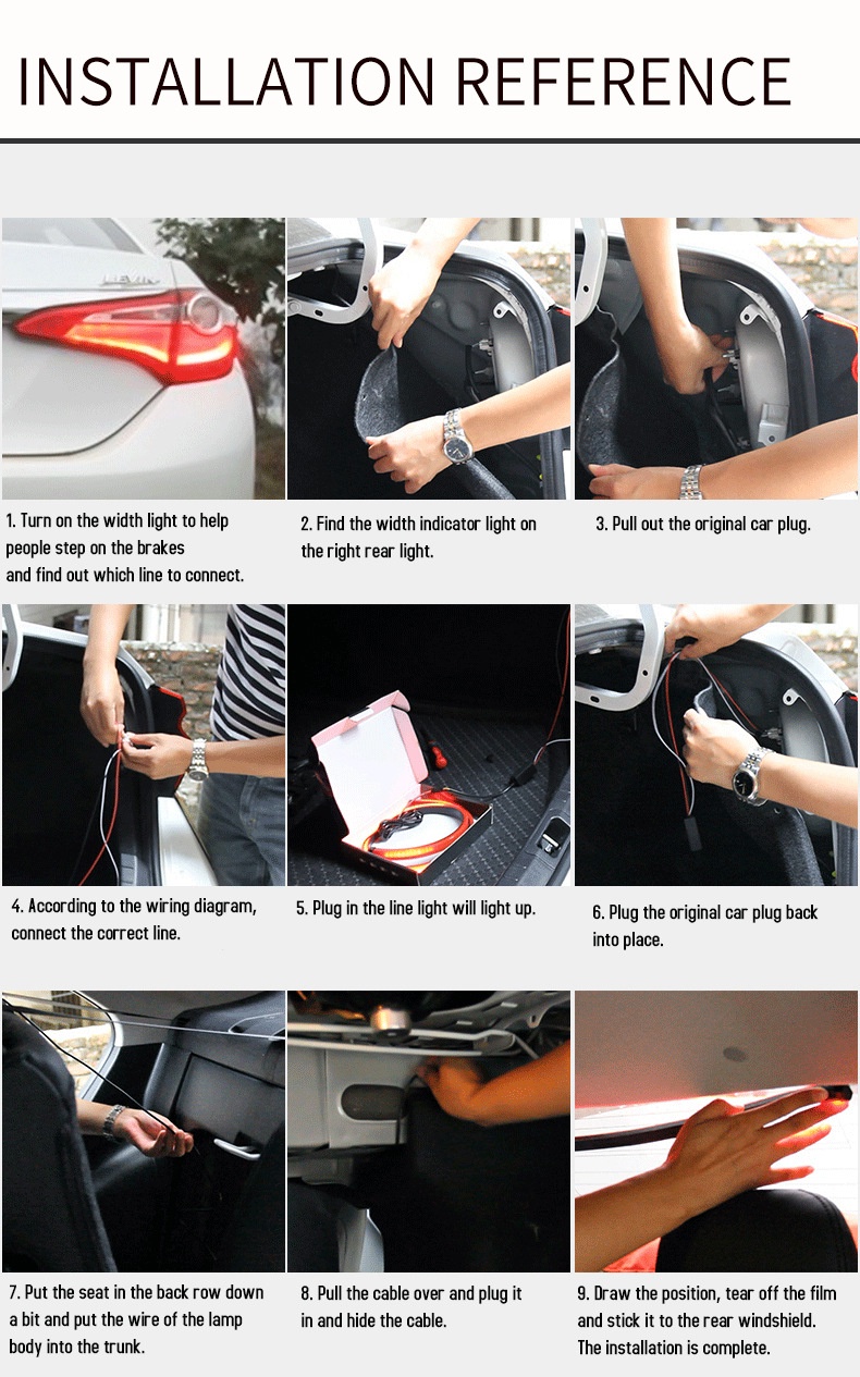 Car Led Third Brake Light Strip with Sequential Turn Signal Double ...